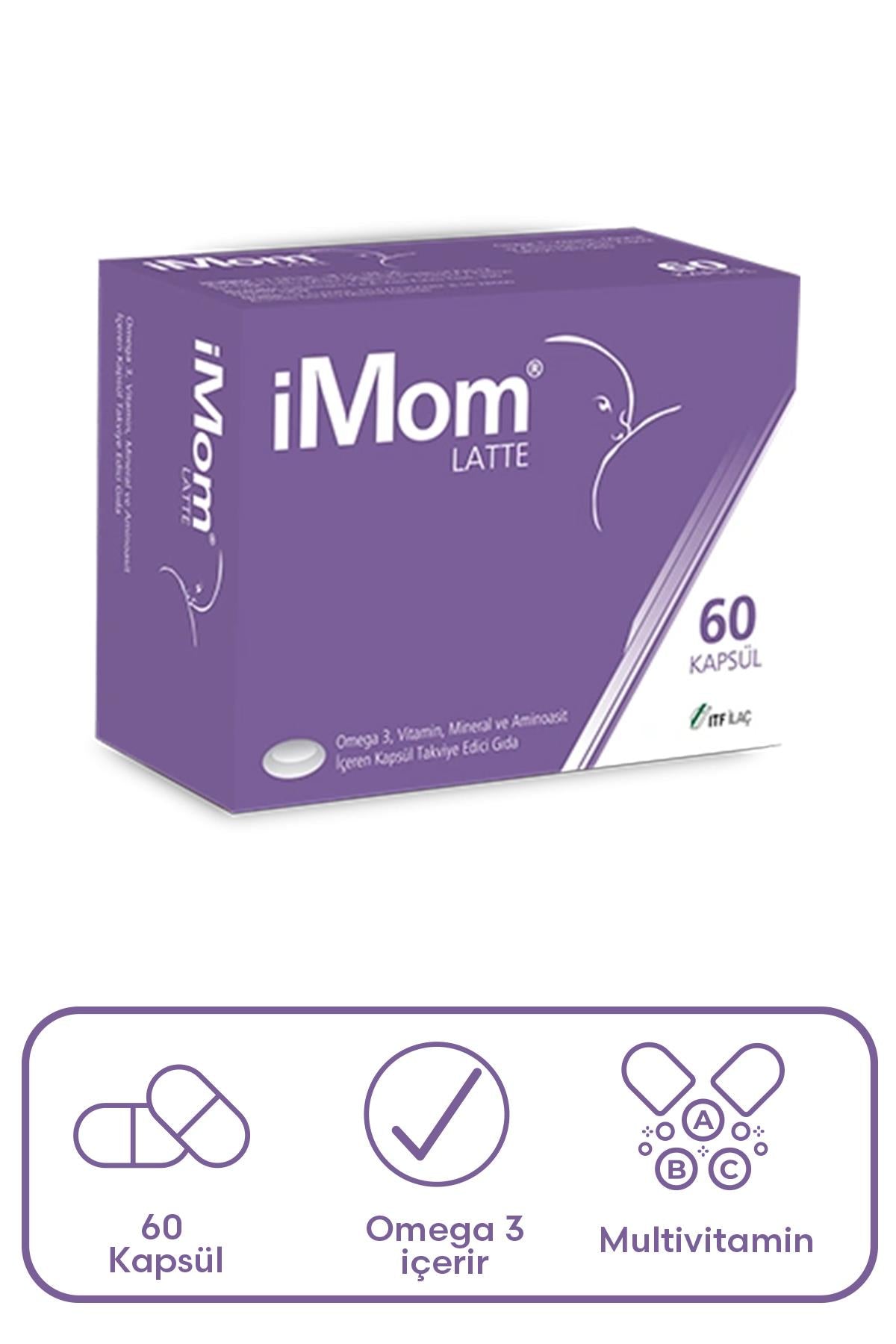 İmom Latte Omega 3 Takviye Edici Gıda - 60 Kapsül | Eczaclick – ECZAclick
