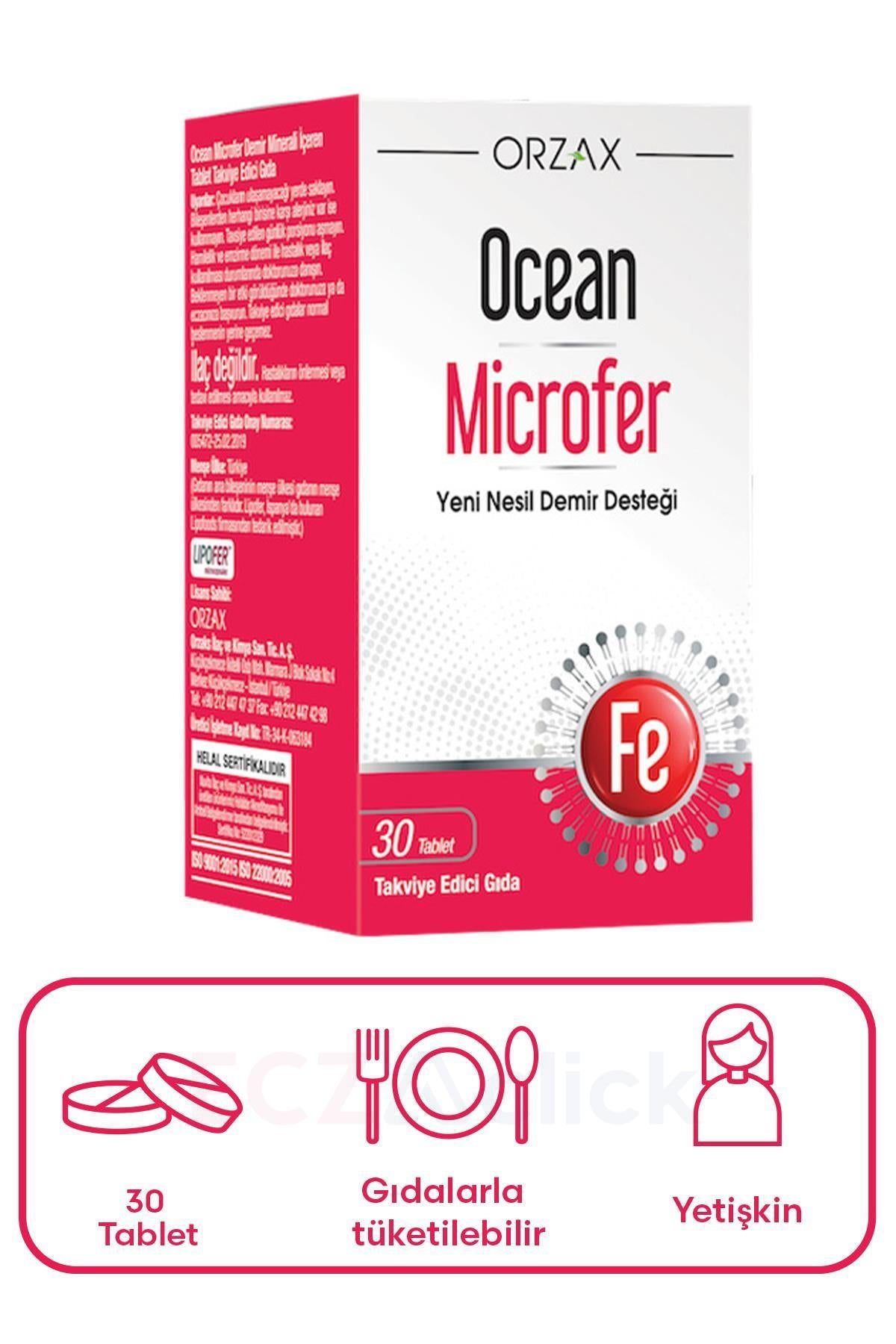 Orzax Ocean Microfer Takviye Edici Gıda - 30 Tablet | Eczaclick – ECZAclick